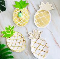 China 6 inch Biodegradable Pineapple Paper Plates Eco Friendly Food Grade for Kids Birthday Party Supplies for sale