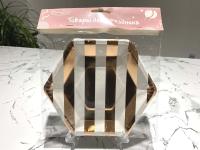 China 9 inch White Gold Metallic Striped Disposable Paper Plates 300GSM for sale