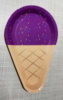China Disposable Paper Plates 8 Pack 26x18cm Cartoon Ice Cream Shape Birthday Party Tableware for sale