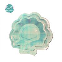 China European Style 7 inch Food Grade Floral Paper Plates 400gsm PE Coated Disposable for sale
