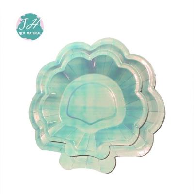 China European Style 7 inch Food Grade Floral Paper Plates 400gsm PE Coated Disposable for sale