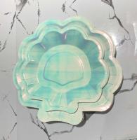 China European Style 7 inch Food Grade Floral Paper Plates 400gsm PE Coated Disposable for sale