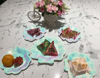 China European Style 7 inch Food Grade Floral Paper Plates 400gsm PE Coated Disposable for sale