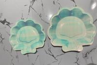 China European Style 7 inch Food Grade Floral Paper Plates 400gsm PE Coated Disposable for sale