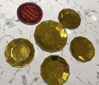 China Gold Disposable Paper Plate 6 Inch Round Cardboard Serving Trays 1.5mm Thick for sale