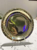 China Gold Disposable Paper Plate 6 Inch Round Cardboard Serving Trays 1.5mm Thick for sale