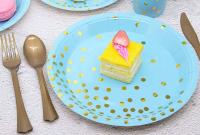 China Biodegradable Festival Party Paper Plates 9 inch Blue Color Disposable Tableware for sale