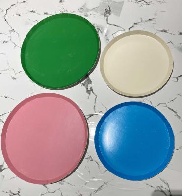 China 350g CMYK Color Round Disposable Paper Plate 9 inch for Carnival Party Dinner for sale