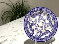 China Blue and White Porcelain Food Grade Disposable Paper Plate Custom Size 144 Bags per Carton for sale