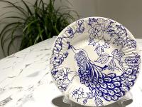 China Blue and White Porcelain Food Grade Disposable Paper Plate Custom Size 144 Bags per Carton for sale