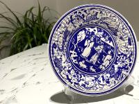 China 9 inch Blue White Porcelain Disposable Paper Plates CMYK Custom Party Supplies for sale