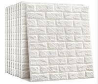 China Washable 8mm Thick Wear Resistant PE Foam 3D Wallpaper Brick Pattern Self-Adhesive for sale