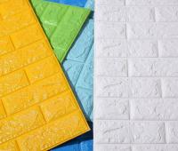 China Washable 8mm Thick Wear Resistant PE Foam 3D Wallpaper Brick Pattern Self-Adhesive for sale