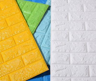 China Waterproof Sound Absorbing PE Foam Wall Stickers 3D Brick Design 50x50cm for sale