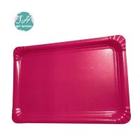 China 9 Inch Disposable Paper Plates for Party Use Eco Friendly Pink Round 250g for sale