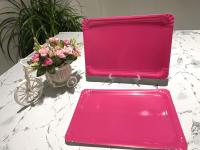 China 9 Inch Disposable Paper Plates for Party Use Eco Friendly Pink Round 250g for sale