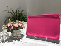 China 9 Inch Disposable Paper Plates for Party Use Eco Friendly Pink Round 250g for sale