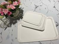 China Custom Square Paper Plates 250gsm Biodegradable Bagasse Disposable Party Plates for sale