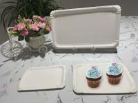 China Custom Square Paper Plates 250gsm Biodegradable Bagasse Disposable Party Plates for sale
