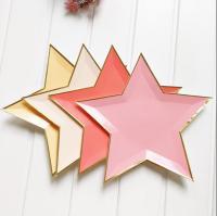 China Disposable Paper Plates 27cm Multicolor Star Design Birthday Party Tableware 8pcs for sale