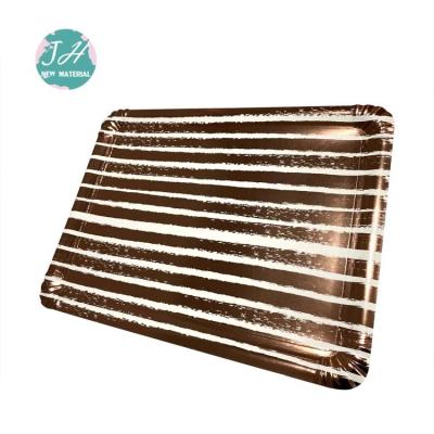 China Disposable Paper Plate 28x18cm Rectangle for Festival Birthday Party Customizable for sale