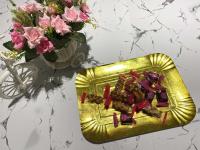 China Biodegradable Gold Square 10 Inch Paper Plates For Wedding for sale
