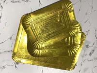 China Biodegradable Gold Square 10 Inch Paper Plates For Wedding for sale