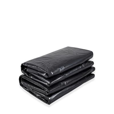 China Leak Proof Large Black Plastic Garbage Bags 50 Pcs Heavy Duty Polythene for Dustbin for sale