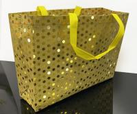 China Golden Metallic Laminated Non Woven Shopping Bags 44x15x24cm Custom Size for sale
