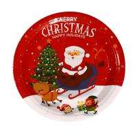 China Elegant Christmas Disposable Paper Plates Set Multicolor for sale