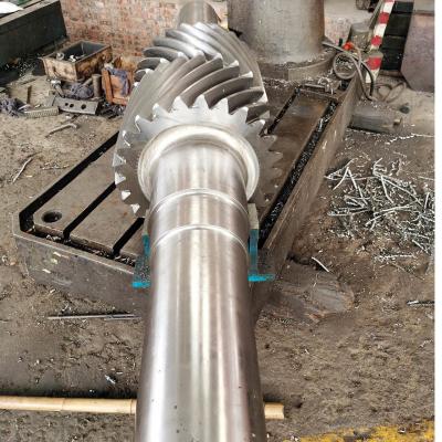 China DP 1.5 25T Herringbone Double Helical Gear Shaft 12.117 Module 20° Pressure Angle for Mining Equipment for sale