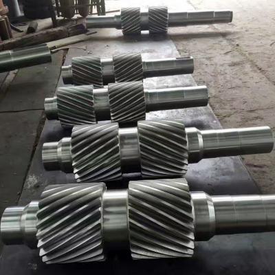 China Custom 40CrNiMoA Steel Double Helical Gear Shaft - 12 Module, 25 Teeth with ISO 6-7 Grade Accuracy for sale