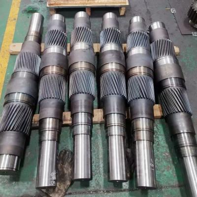 China AISI 8620 Steel Double Helical Gear Shaft for Sludge Pump - 26 Teeth, 20° Pressure Angle, 260-300HB Hardness for sale