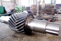 China SAE 4340 Forged Steel Herringbone Gear Shaft 2200mm Length 45-50 HRC for Transmission Systems for sale