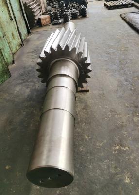 China DIN 17CrNiMo6 Forging Steel Helical Gear Driven Shaft - Module 14, 23 Teeth, 58-62HRC Hardness for sale