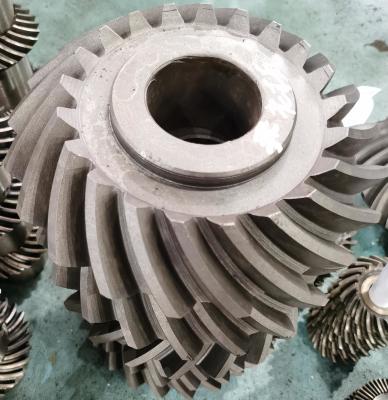 China Customized Grinding Spiral Bevel Gears with 16.477 Module for Dual-Side Transmission Box for sale