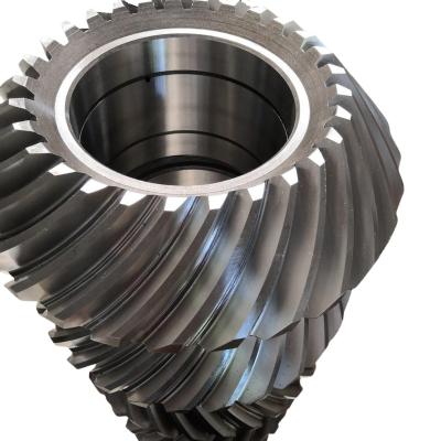 China Custom Spiral Bevel Gears Grinding Transmission Gears Forged Steel ISO 6 Grade 58-62HRC for sale