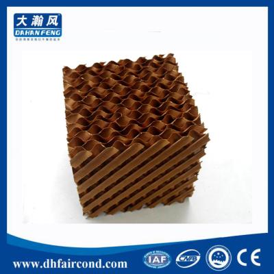 China DHF Swamp Cooler Pads Honeycomb Evaporative Cooling Media 5090 7090 100mm 150mm Custom Sizes for sale