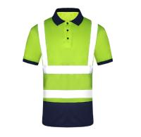 China Custom Logo Reflective Safety Polo Shirt Flame Retardant Anti-Static 100% Polyester Work Wear for sale