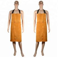 China Heat Resistant Yellow Cow Leather Welding Apron for Industrial Work for sale