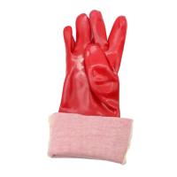 China Cotton Lined Gauntlet PVC Industrial Gloves L-XXL Size with Oil & Chemical Resistance - EN388 Certified for sale
