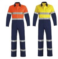 China 100% Cotton Long Sleeve Reflective Work Clothing CE Certified Safety Uniform for Oil Gas Industry for sale