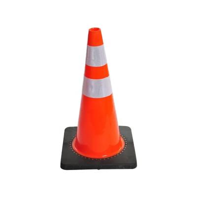 China High Reflection Traffic Cone 75cm 3.2kg PE Road Safety Cone with Black Rubber Base for sale