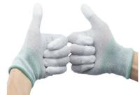 China Anti Static Carbon Fiber Finger Gloves PU Coating Size S L 3600 Pairs MOQ for sale