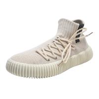 China Men's High Top Sock Shoes Flyknit Breathable Casual Sports Shoes PVC Outsole 0718 for sale