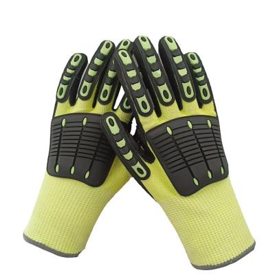 China Anti-Smash Anti-Cut Mechanical Gloves Nylon PU Size M-XL Impact Discharge Rescue Gloves for sale
