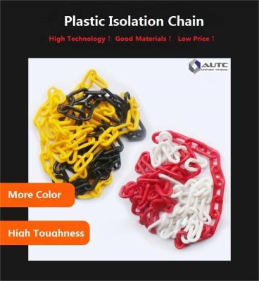 China PVC Warning Safety Chain 6mm-10mm Yellow Black Red White Plastic Road Cone Isolation Chain for sale