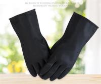 China Acid Alkali Resistant Industrial Rubber Gloves 31cm 60cm Chemical Protection Black for sale