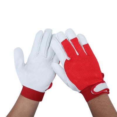 China Red Sheepskin Argon Arc Welding Gloves 23-25cm Wear Resistant Protective Work Gloves for sale