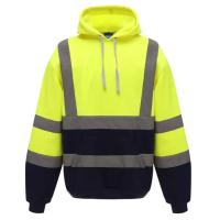 China High Visibility Reflective Zipper Hoodie Fleece Lined Safety Sweatshirt for Construction Site M-2XL for sale